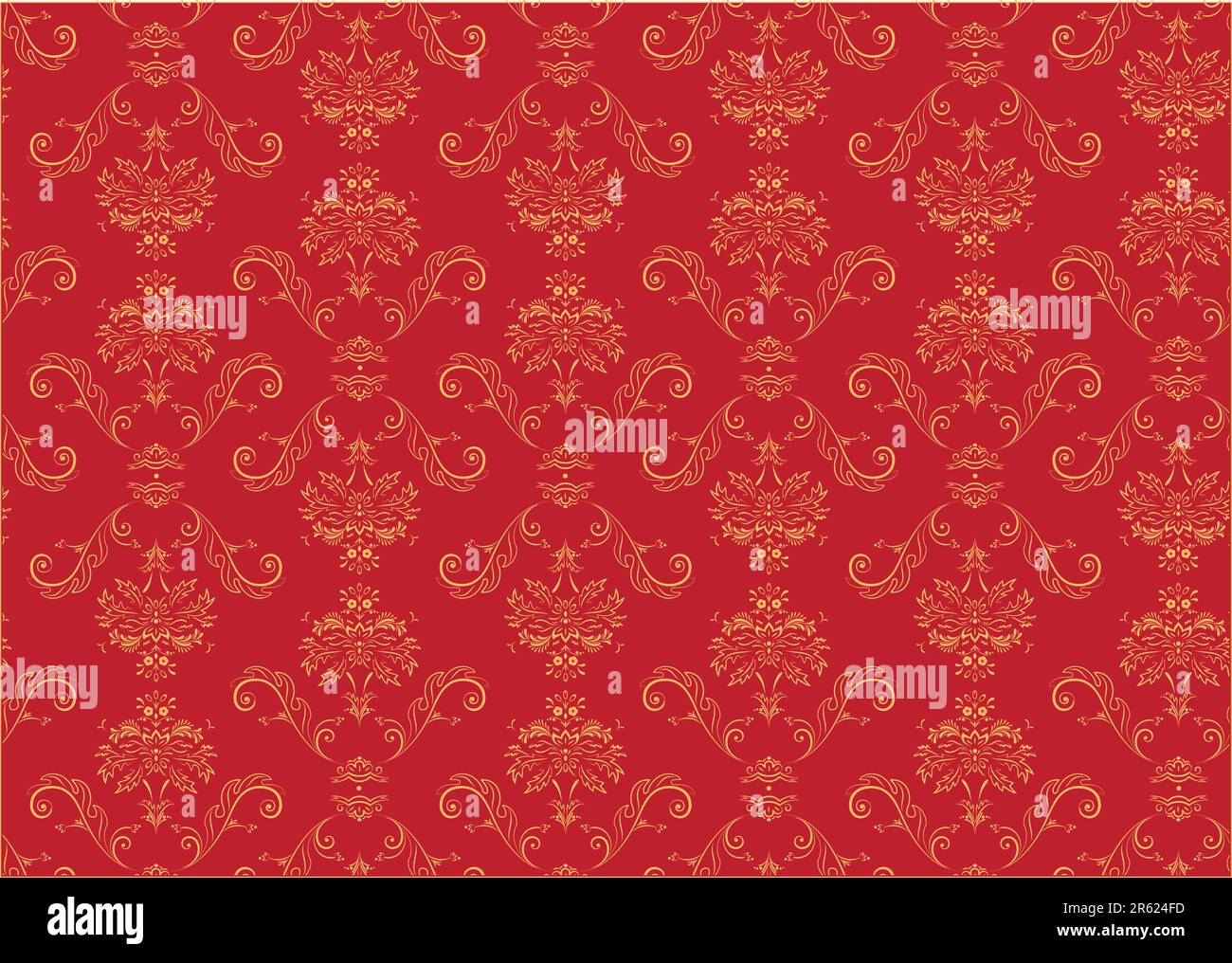 Vector illustration of red elegant Victorian retro motif wallpaper ...