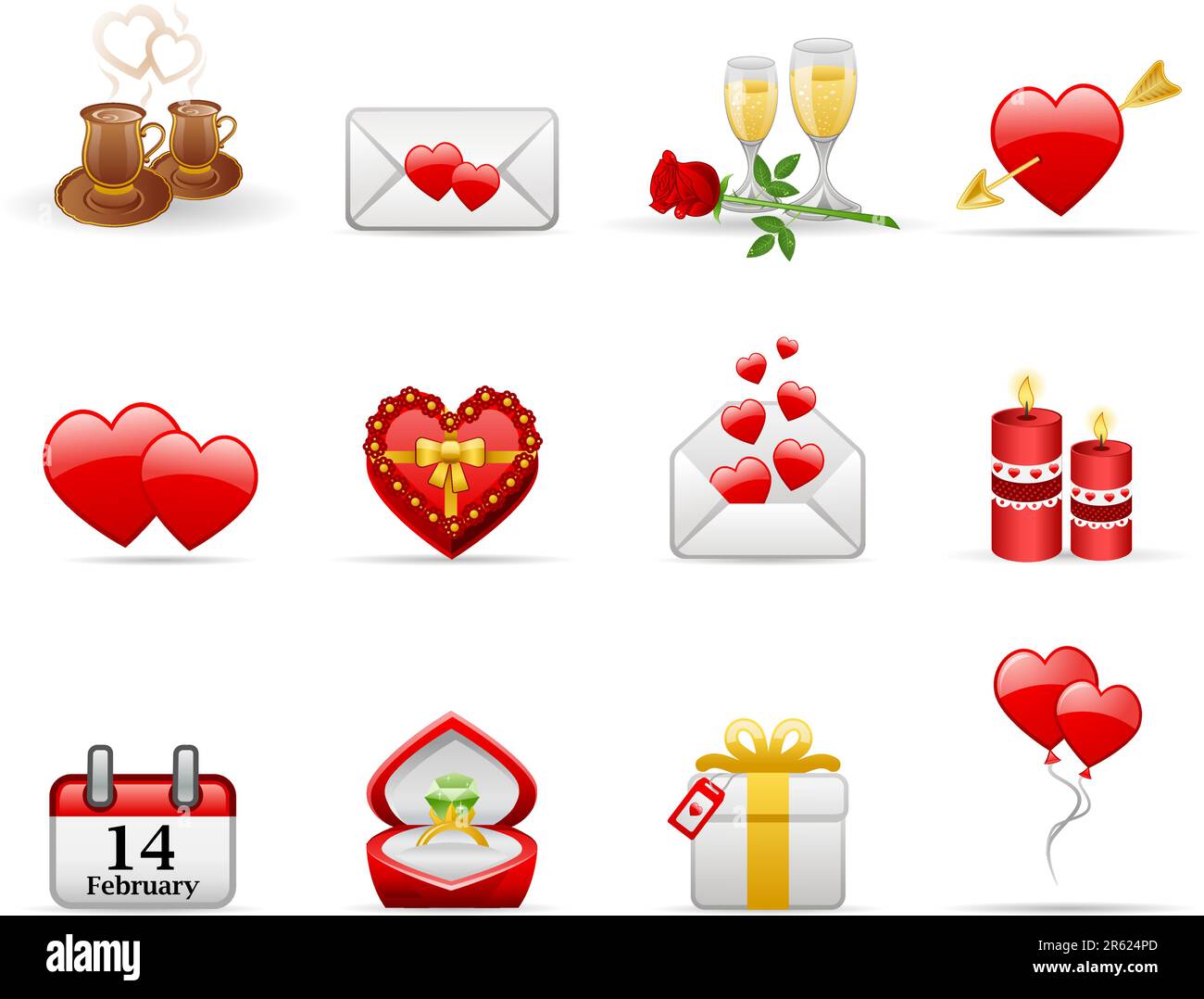Valentine's Day icon set Stock Vector Image & Art - Alamy