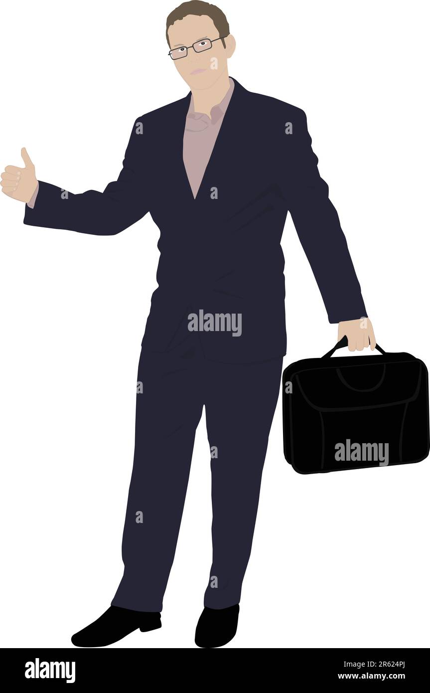 Business man silhouette briefcase Stock Vector Images - Alamy