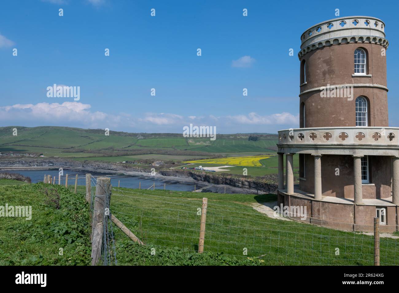 Clavell Tower overlooking Kimmeridge Bay in Dorset Stock Photo - Alamy