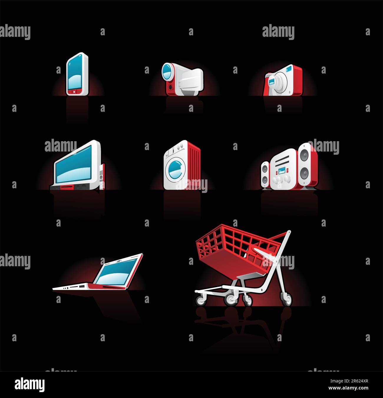 icons set. Simple gradients only - no gradient mesh Stock Vector Image ...