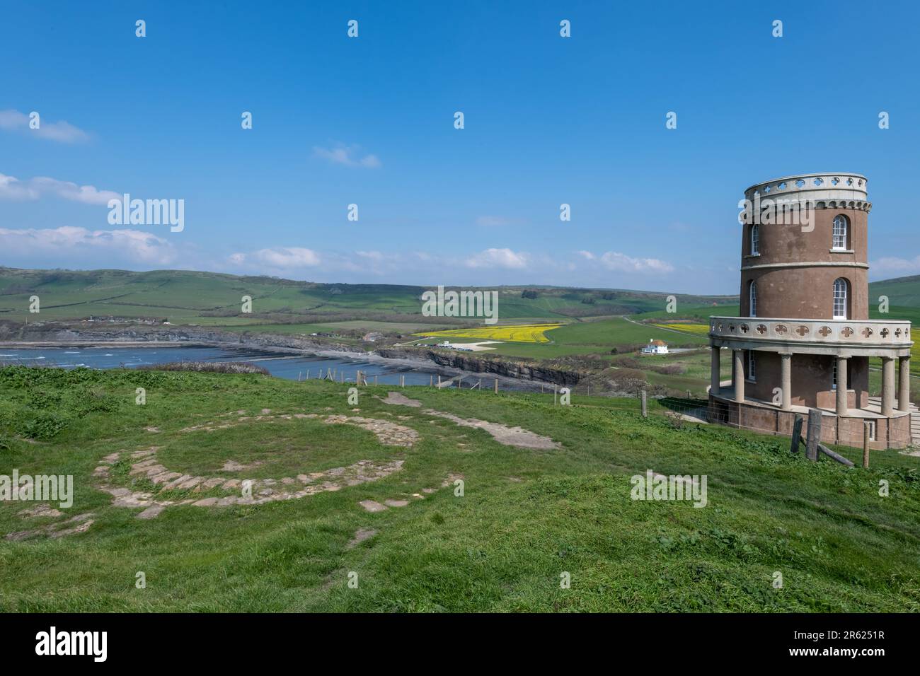 Clavell Tower overlooking Kimmeridge Bay in Dorset Stock Photo - Alamy