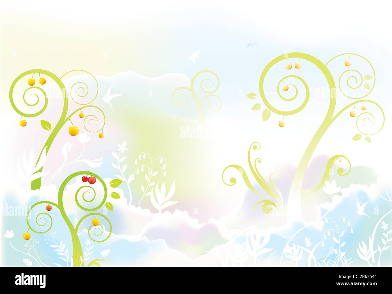 growing plant and sky background Stock Vector Image & Art - Alamy
