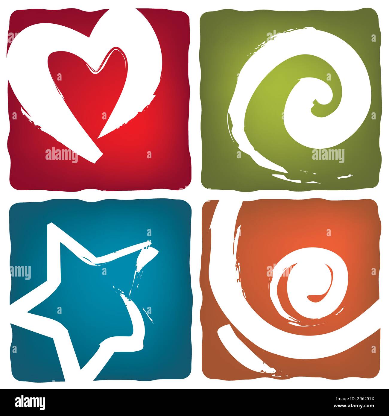 Colorful and dynamic brush stroke symbols of vitality Stock Vector ...