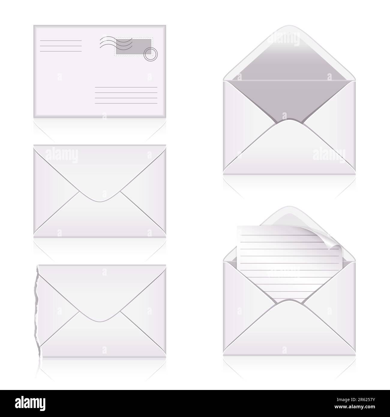 Set from envelopes on white background Stock Vector Image & Art - Alamy