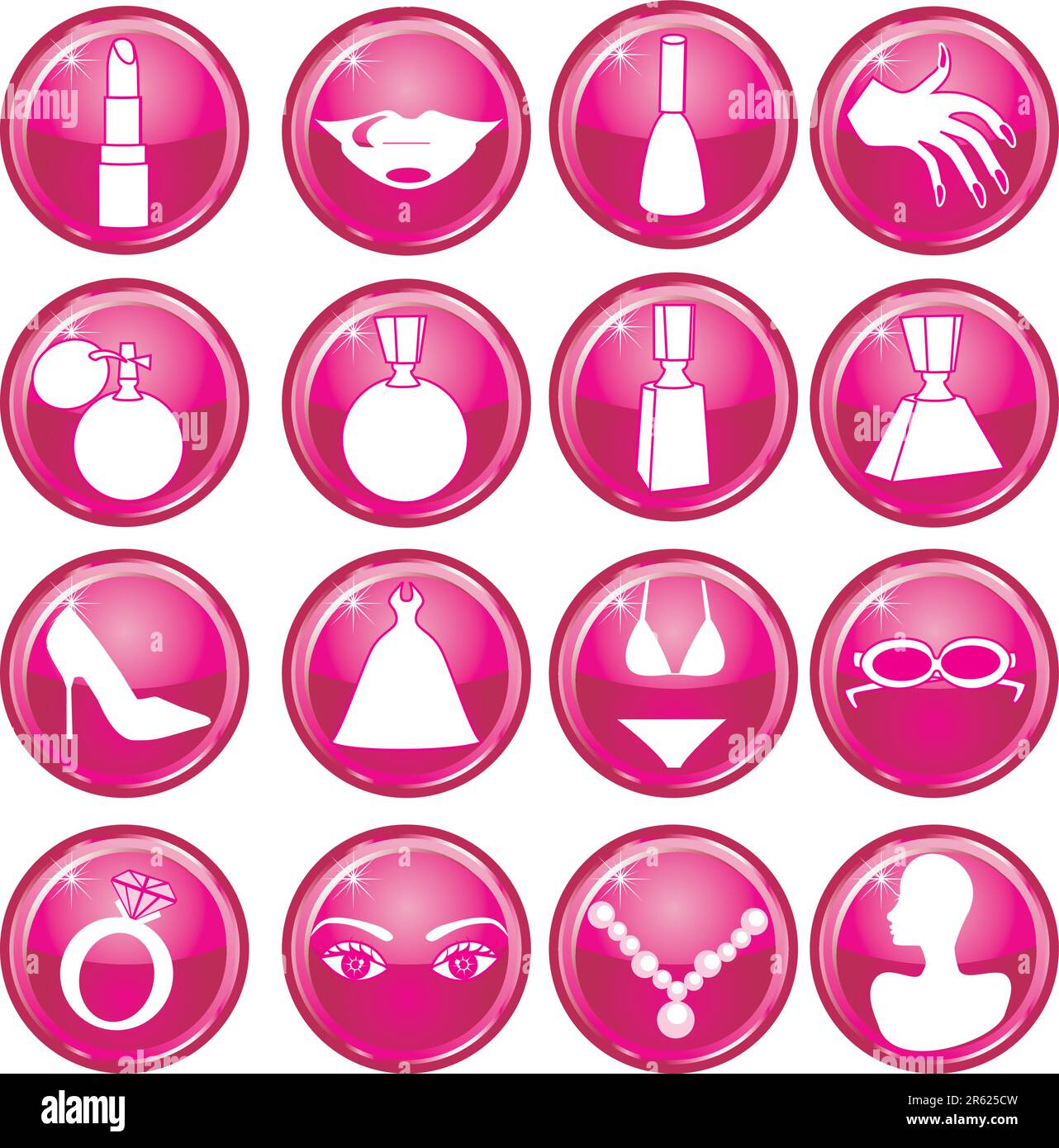 16 Vector Silhouette Icon Buttons for Beauty or Fashion. Also available ...