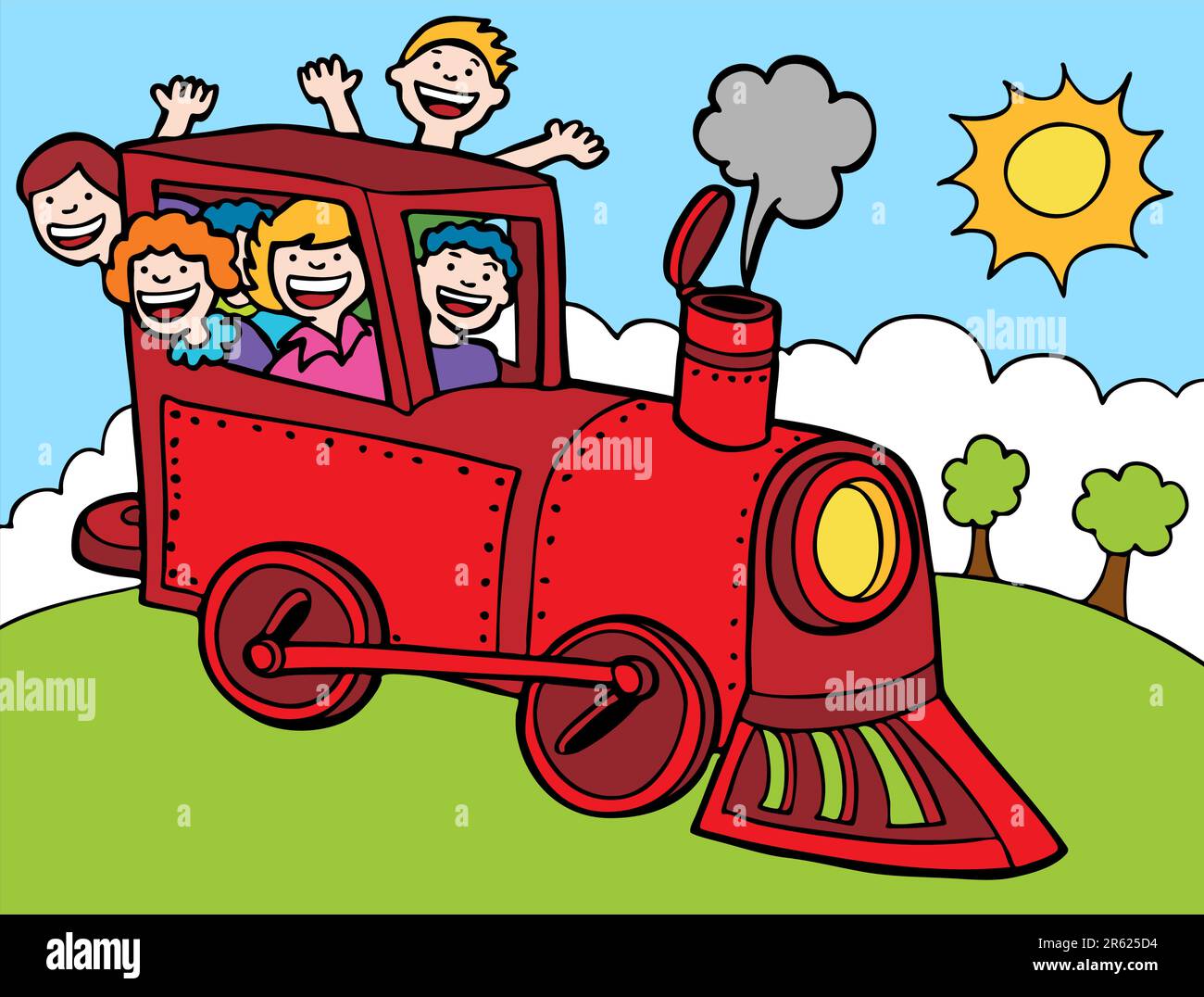 Train in the sun Stock Vector Images - Alamy