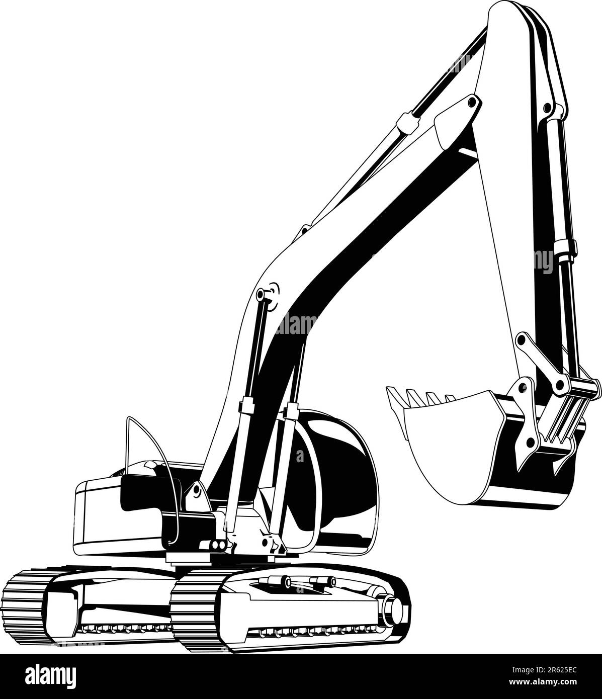 Vector illustration of a excavator. The vector file is in AI-EPS8 ...