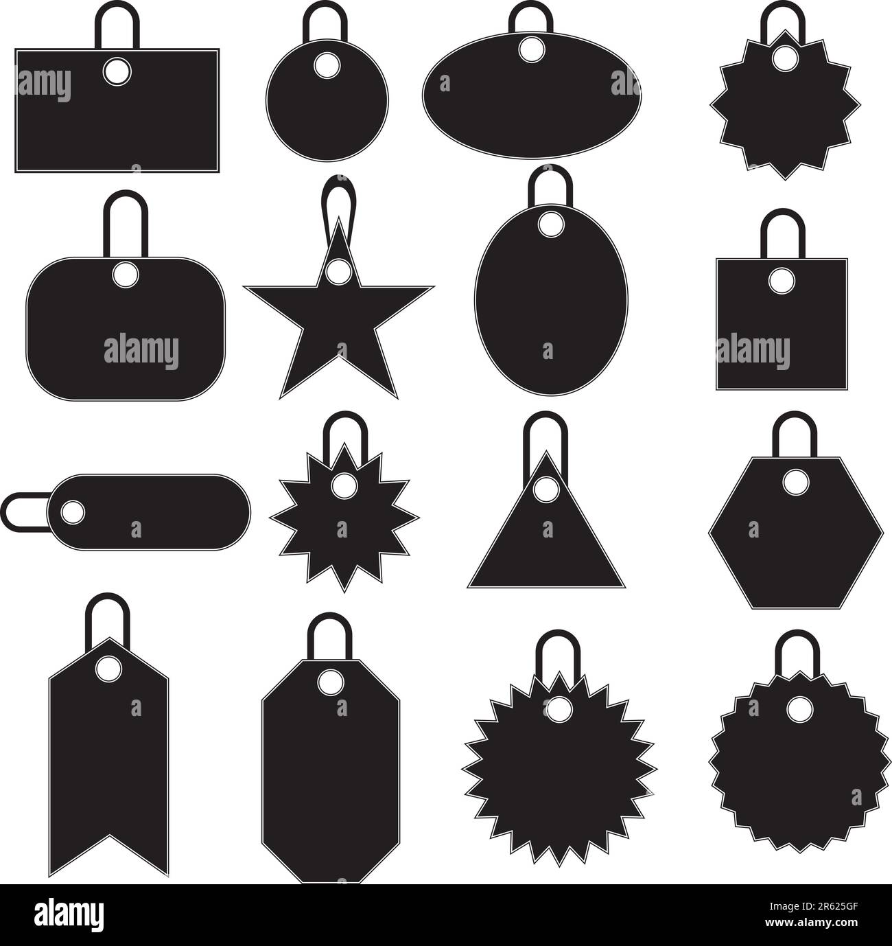 Set of 16 colorful tag icons - black Stock Vector Image & Art - Alamy