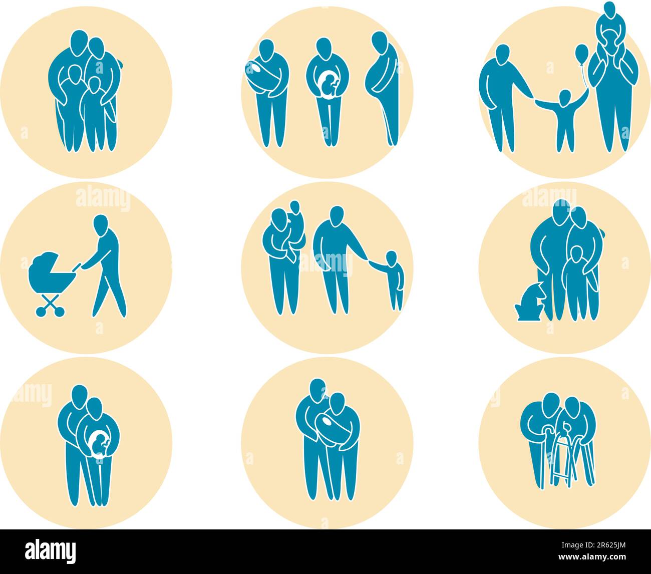 Family simple silhouette icons representing family and relationships ...