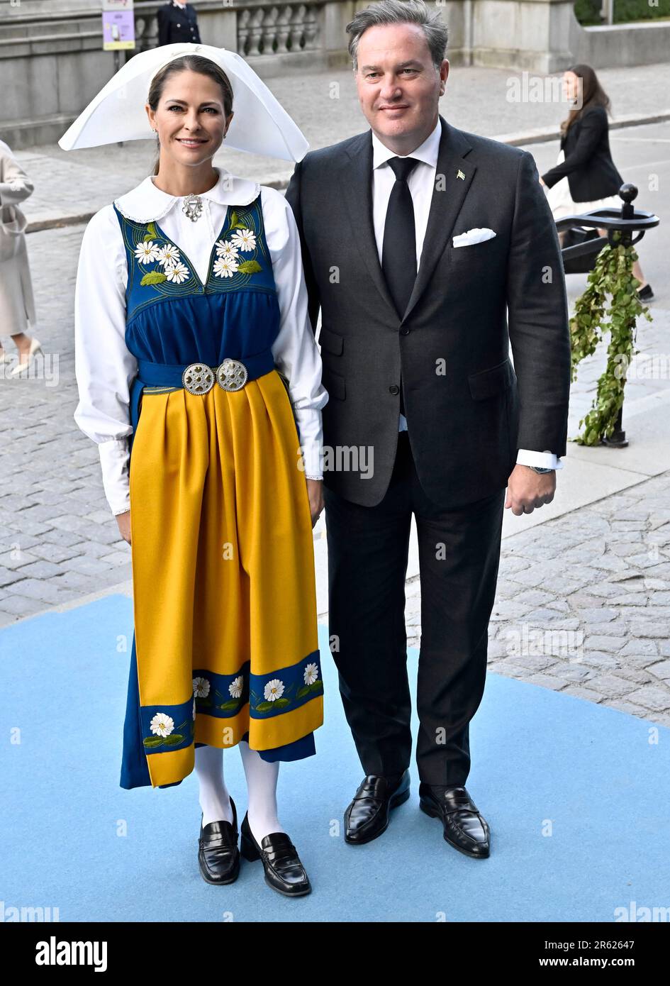 Princess Madeleine and Christopher O'Neill arrive to the National Day Reception at the Nordic ...