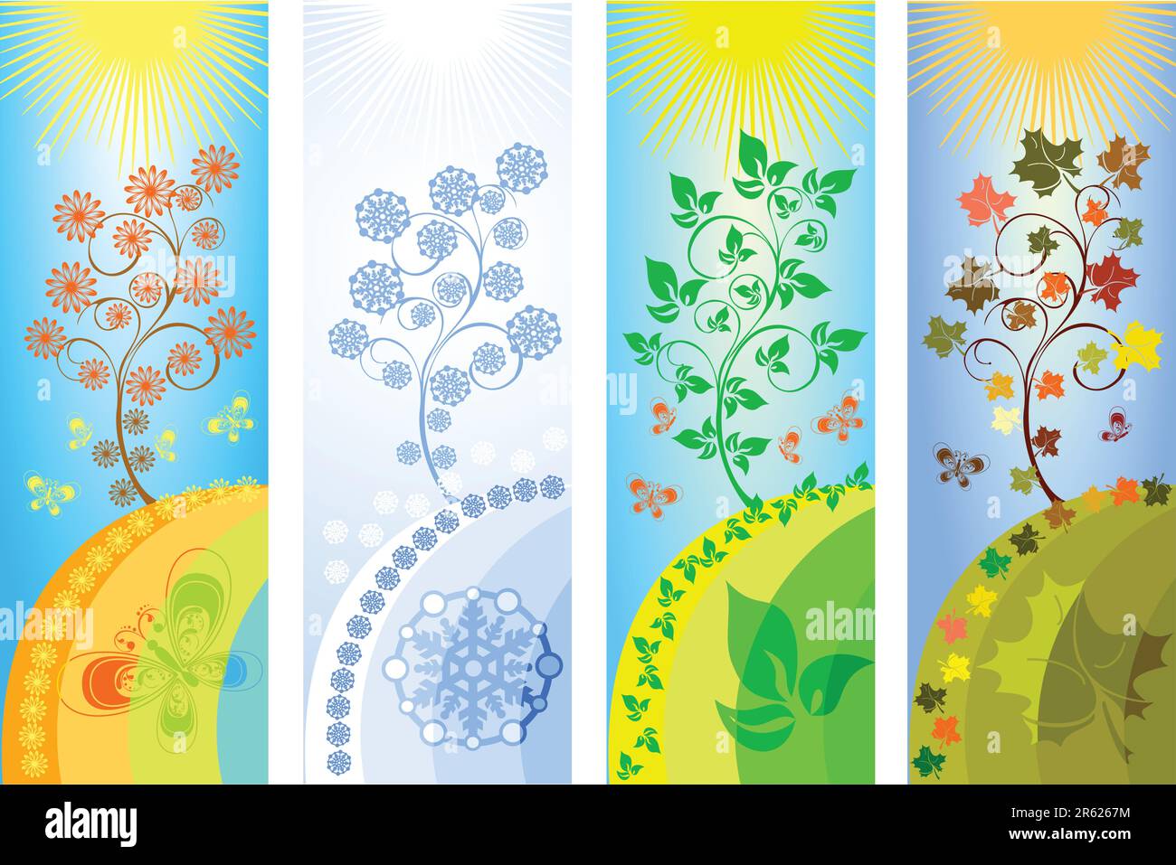 four seasons background vector illustration Stock Vector Image & Art ...