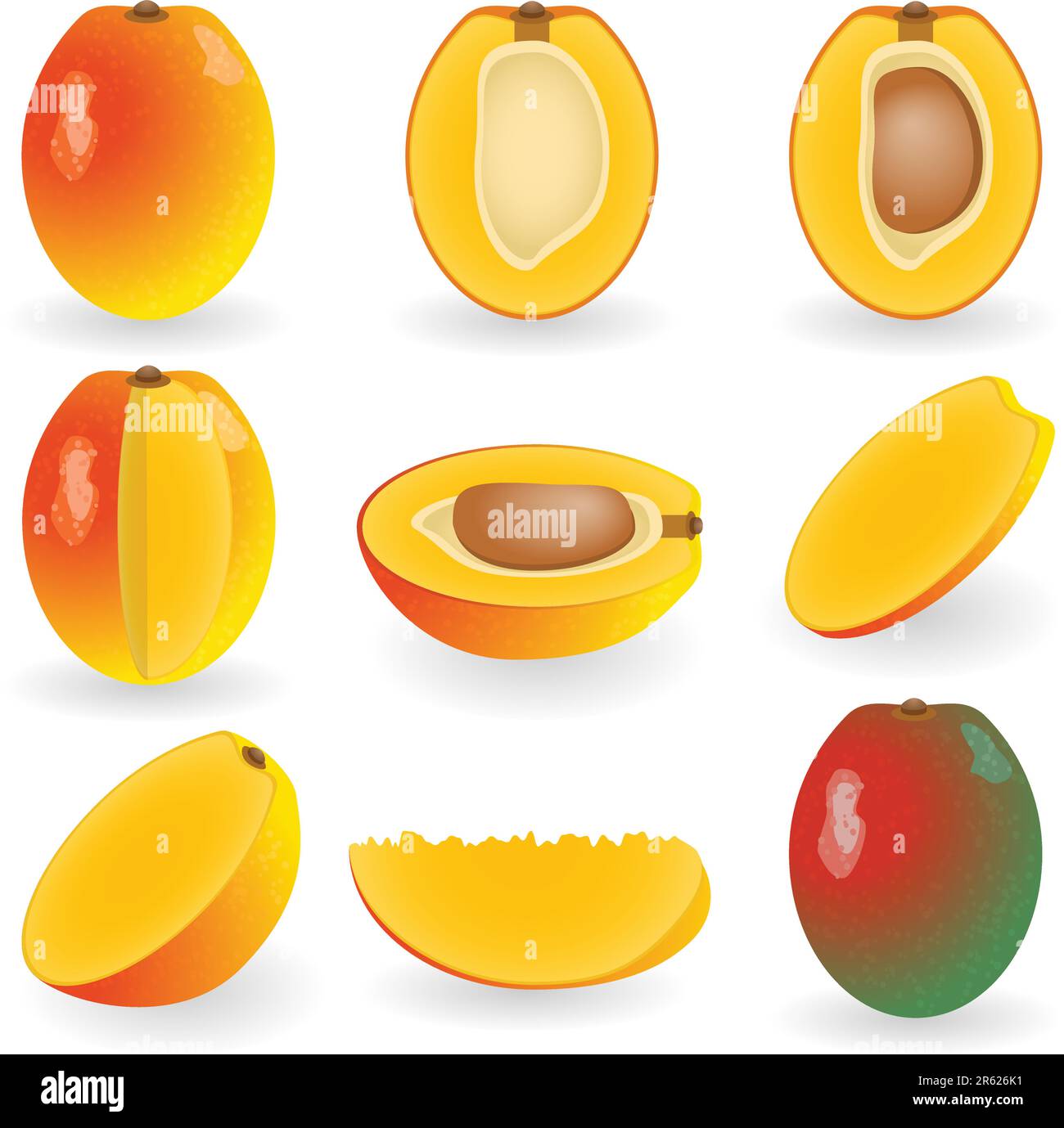 Halved mango Stock Vector Images - Alamy