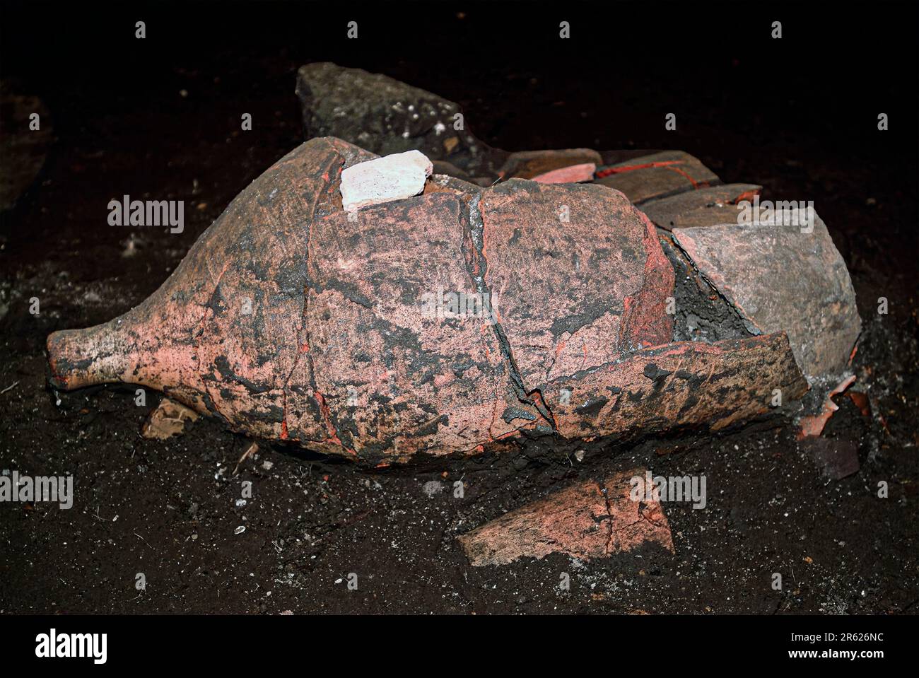 Italy Campania Neaples the ancient port of Neapolis during excavation ...