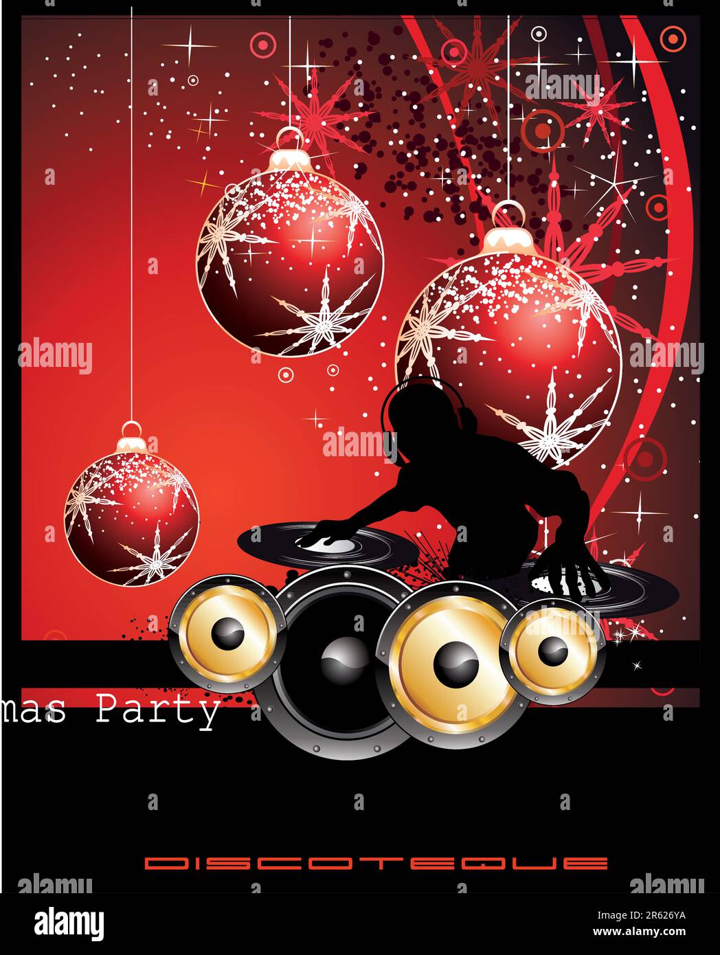 Christmas Colorful Disco Party Flyer background Stock Vector Image ...