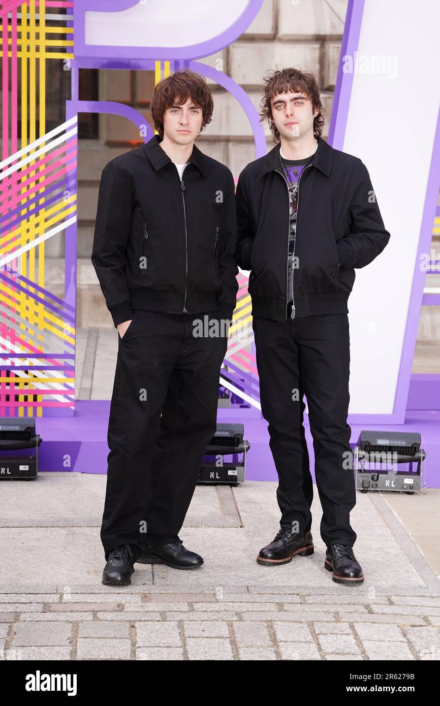 Gene Gallagher (left) and Lennon Gallagher attending the Royal Academy ...