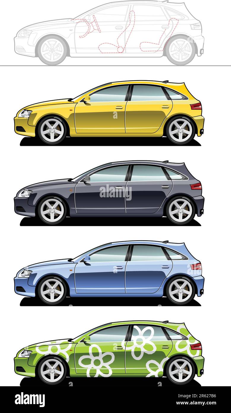 Hatchback. part of my collections of Car body style. Simple gradients ...