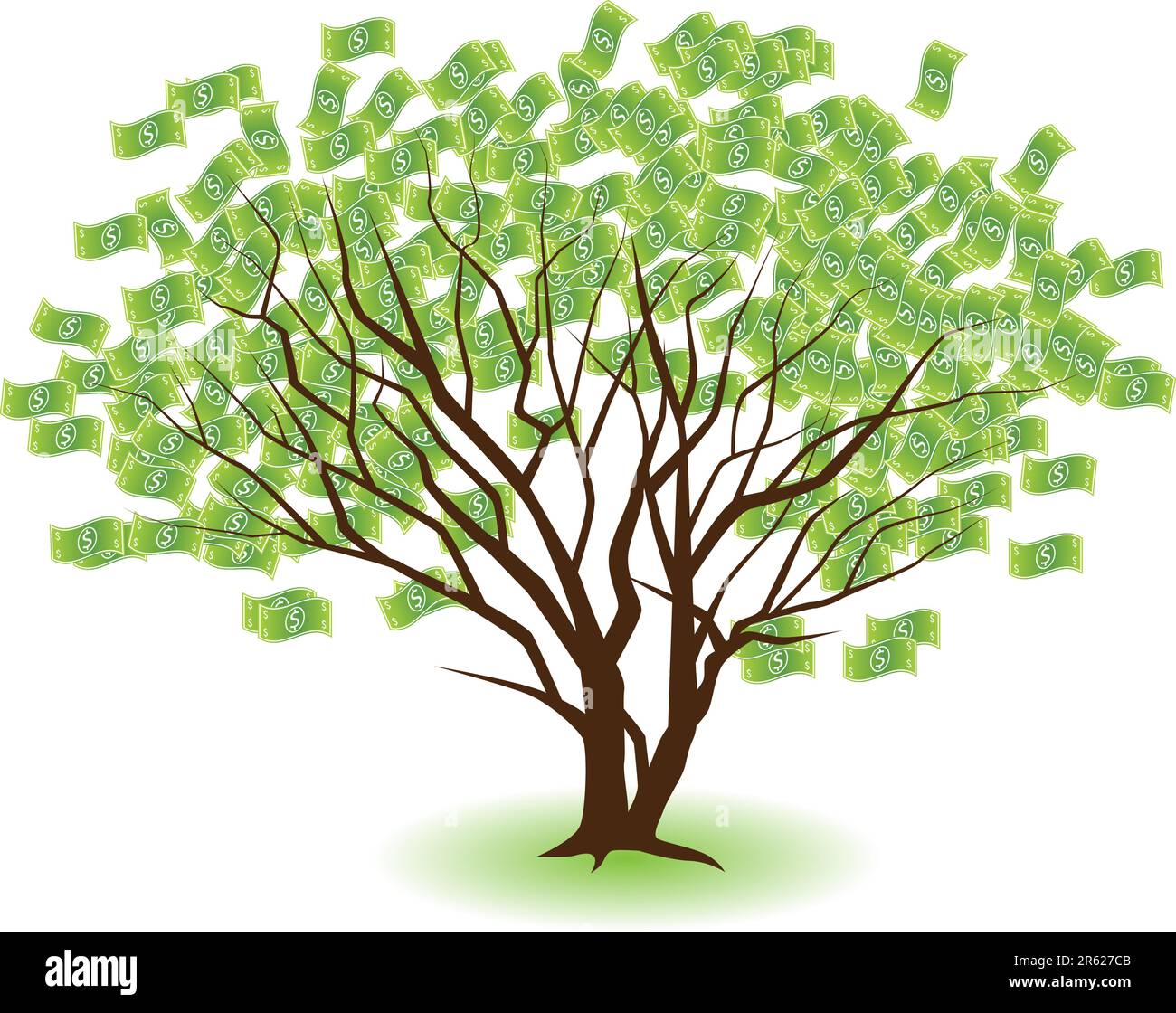 Two trees growing together Cut Out Stock Images & Pictures - Alamy