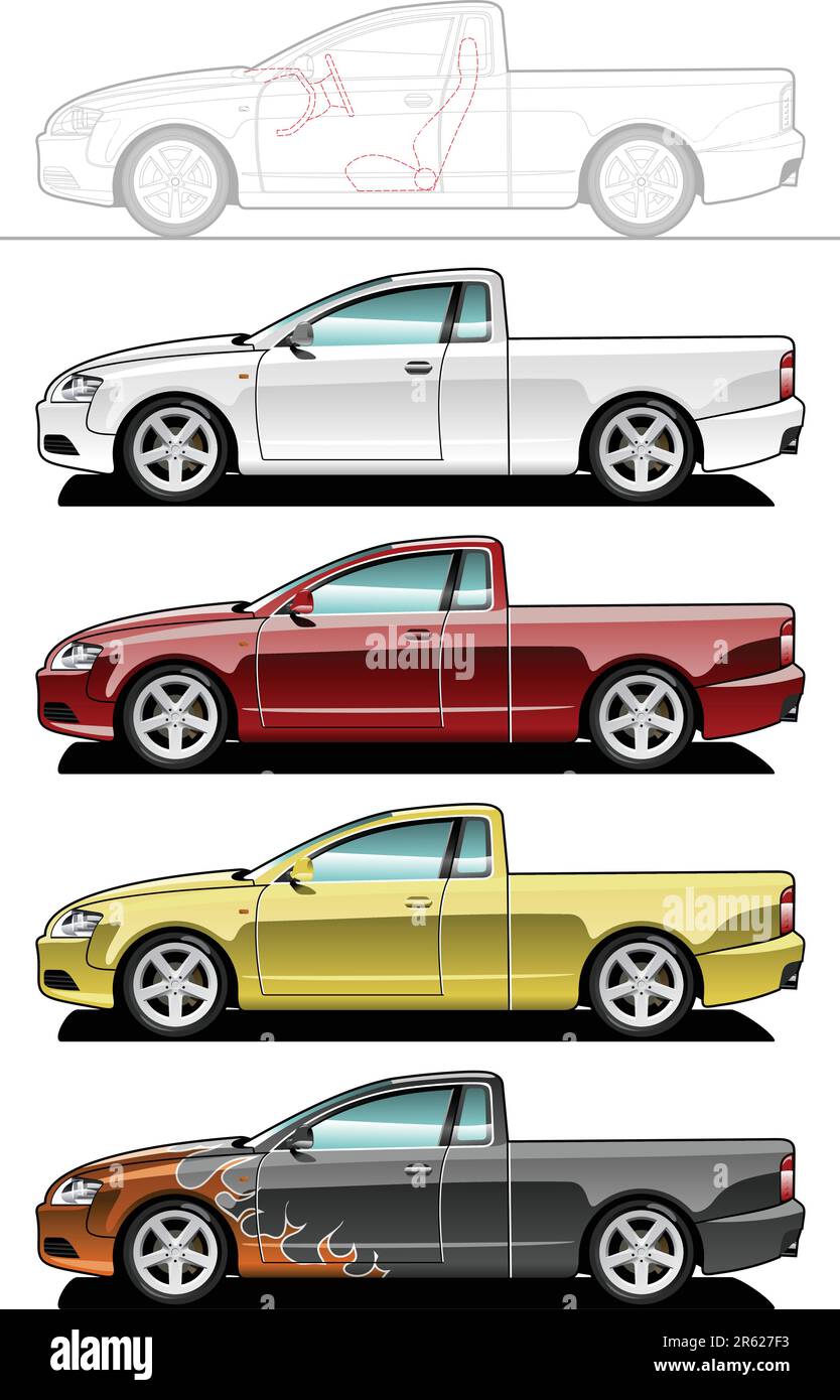 Pickup. part of my collections of Car body style. Simple gradients only ...