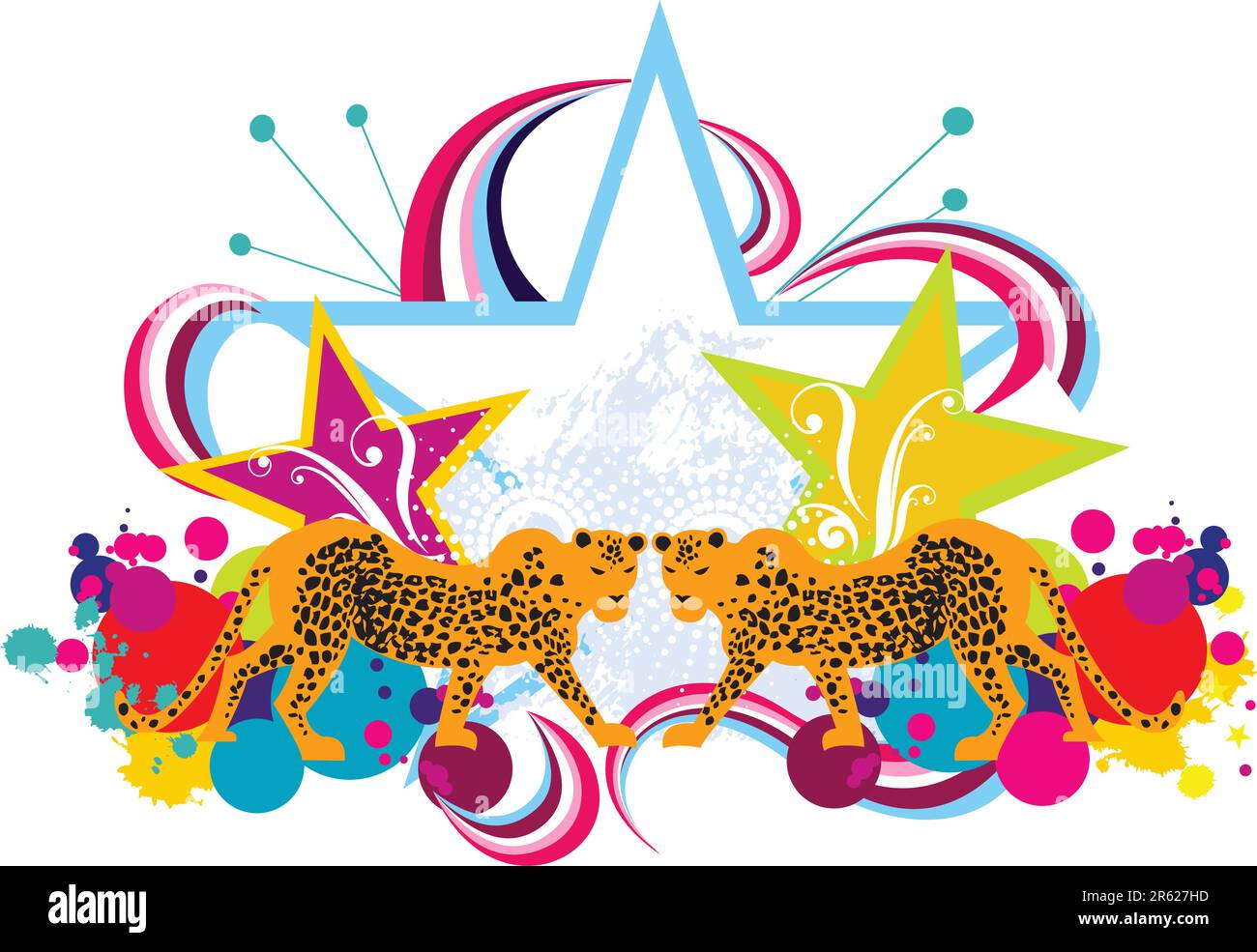 Two cheetah animals Stock Vector Images - Alamy