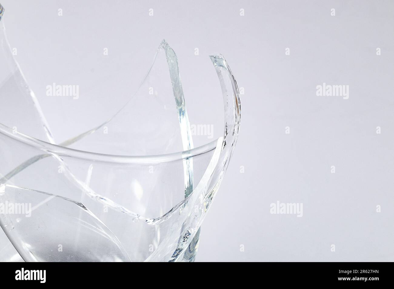 sharp Pieces of broken glass isolated on white background Stock Photo ...