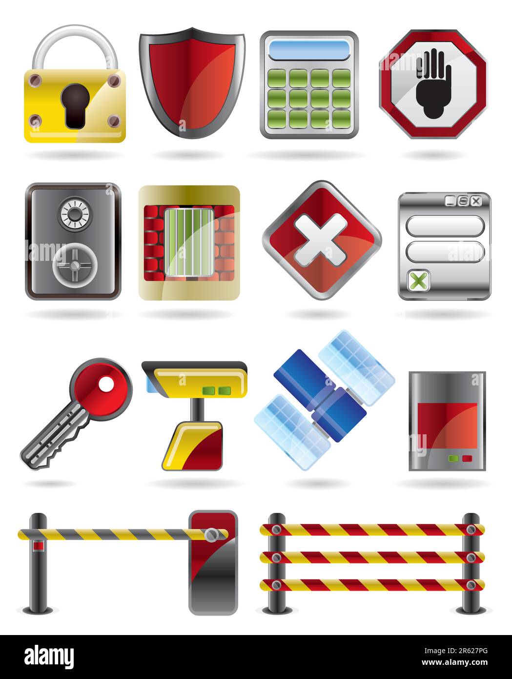 Security alert icons set hi-res stock photography and images - Alamy
