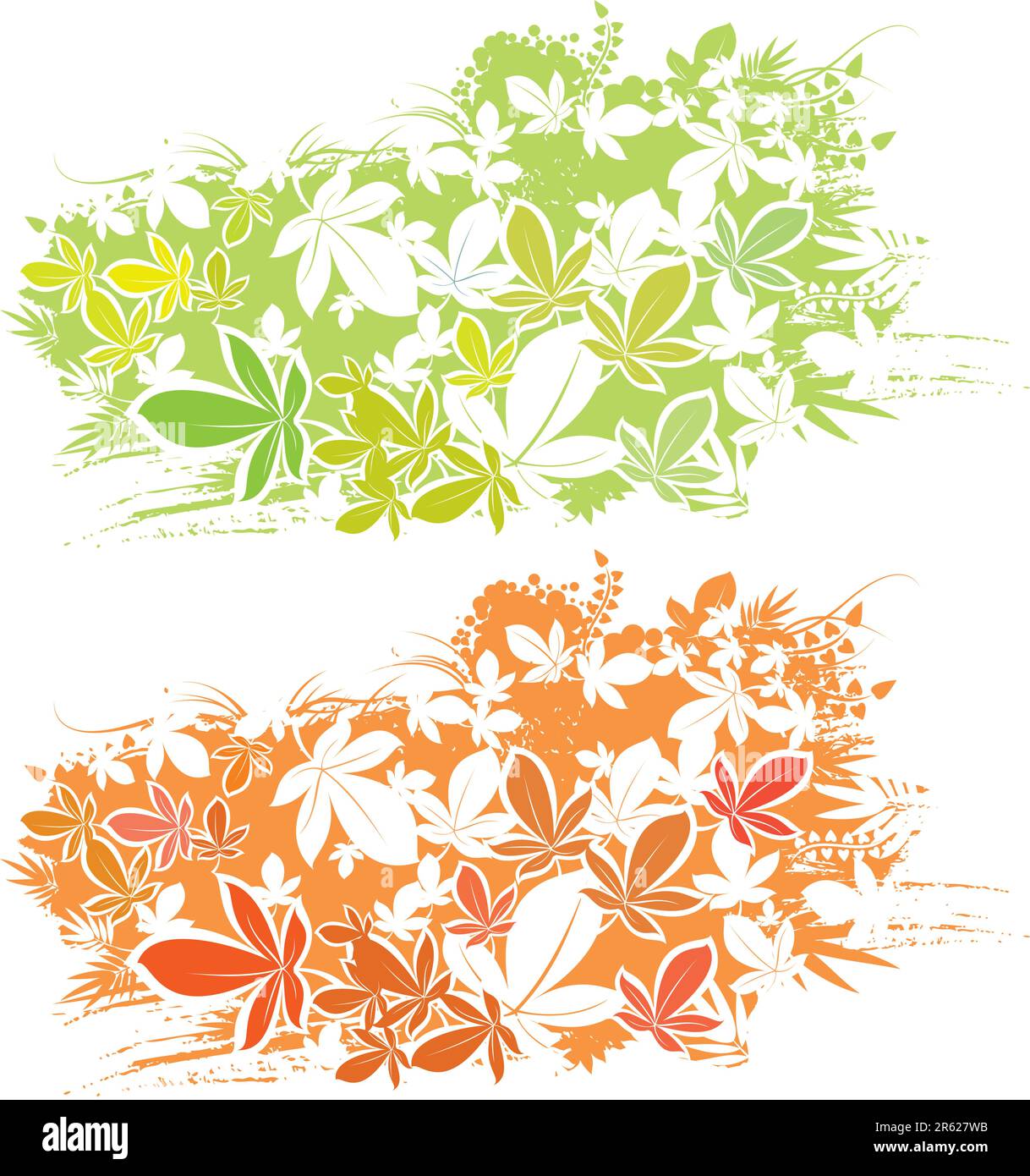 two version leaves pattern design background Stock Vector Image & Art ...