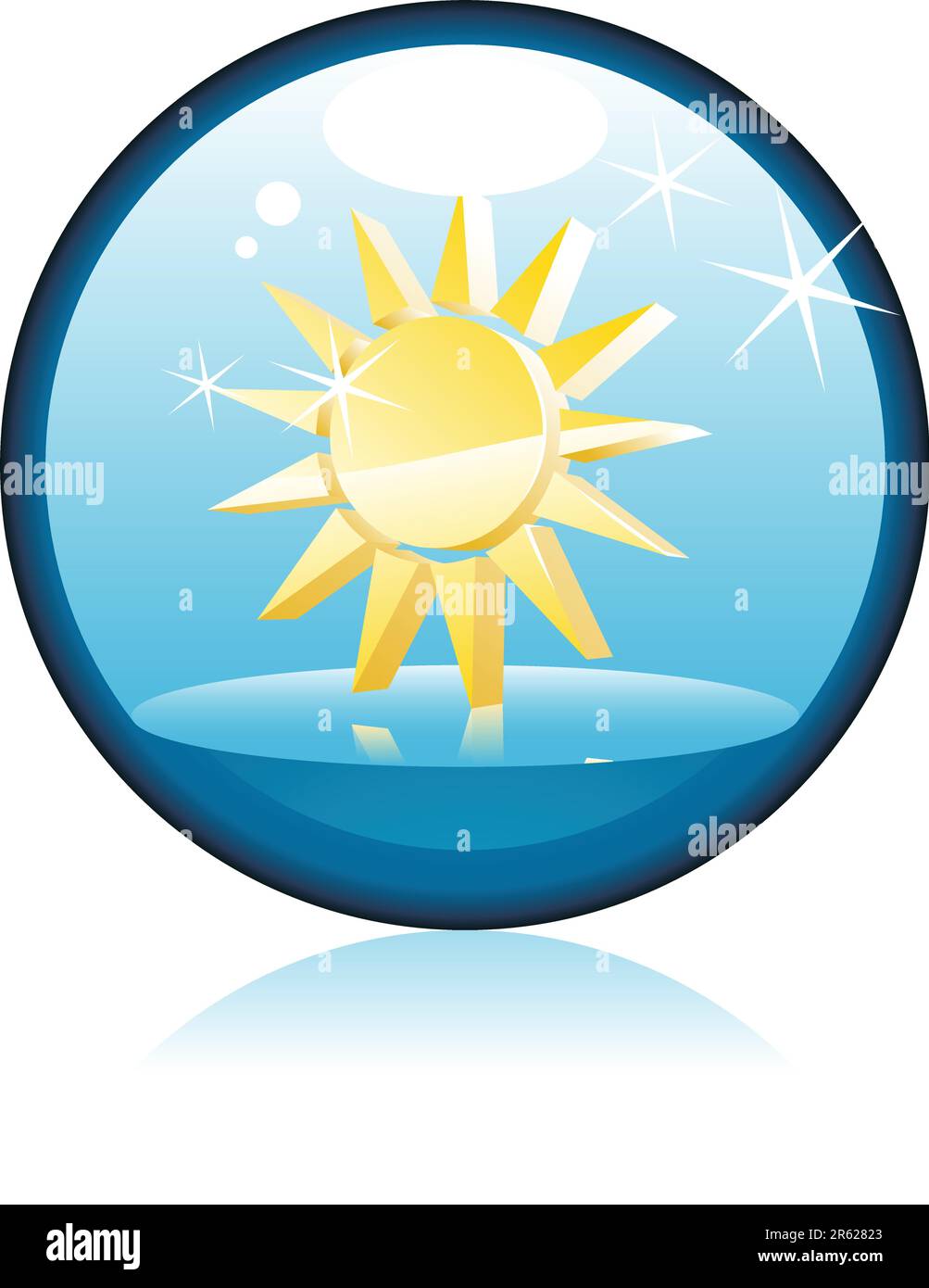 illustration of the sun in a transparent sphere Stock Vector Image ...