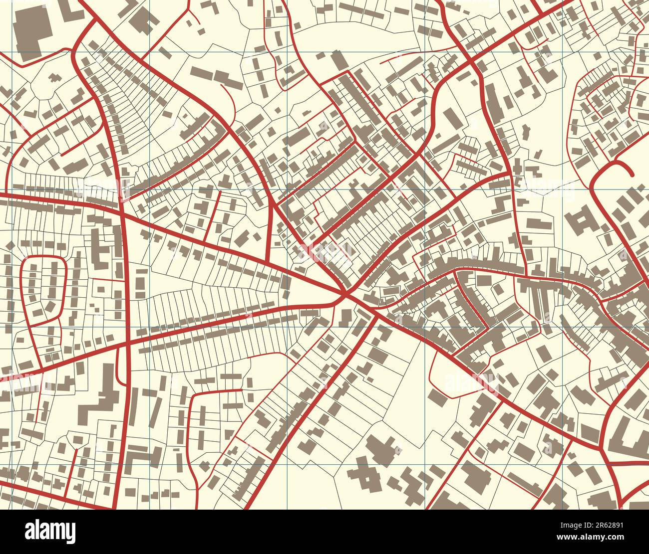 Editable vector illustration of a detailed generic street map without ...