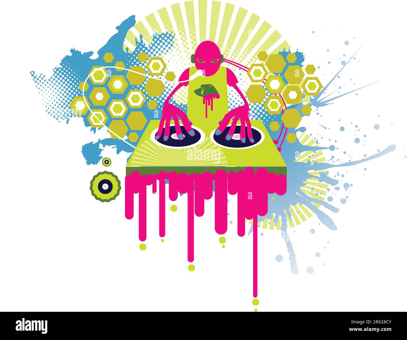 Fashion DJ with funky background Stock Vector Image & Art - Alamy