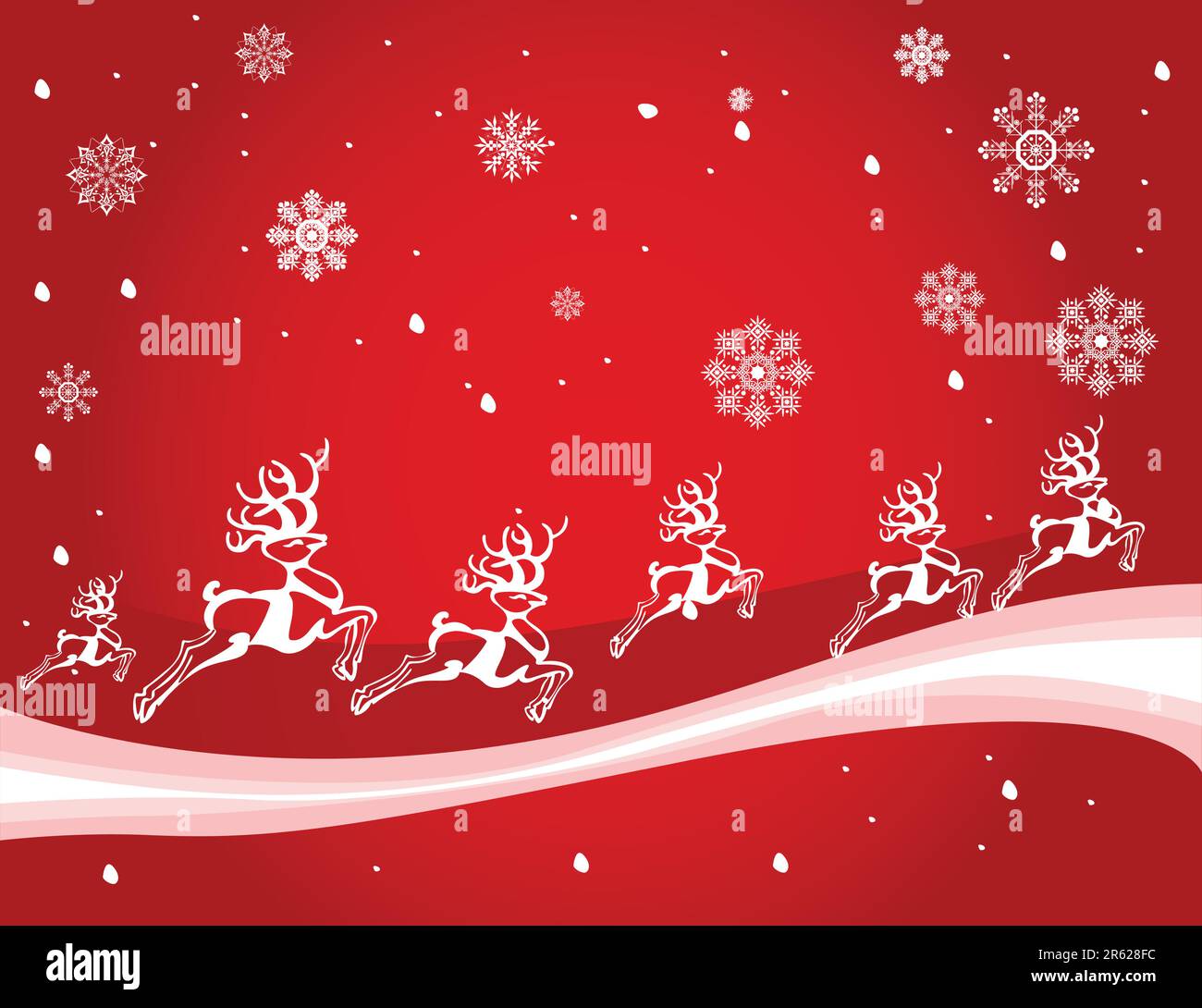 vector illustration of a christmas decoration with deers Stock Vector ...