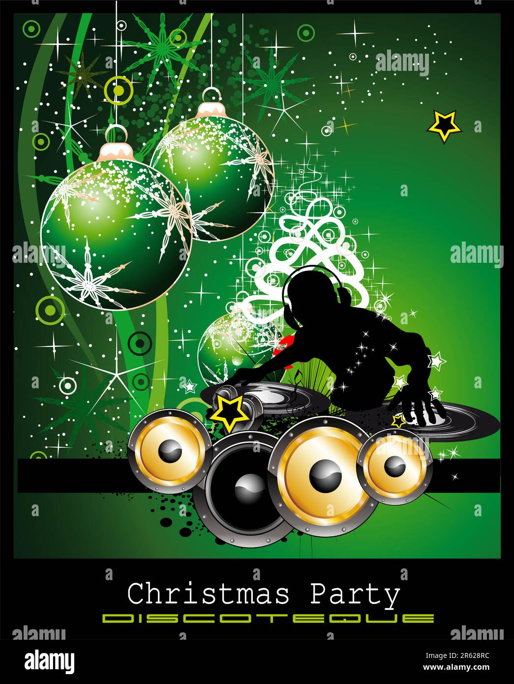 Christmas Colorful Disco Party Flyer background Stock Vector Image ...
