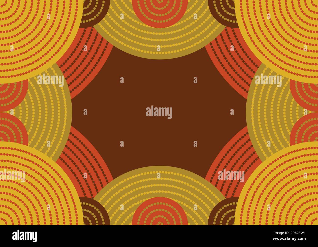 Vector frame including ethnic Australian motive with multicolored ...