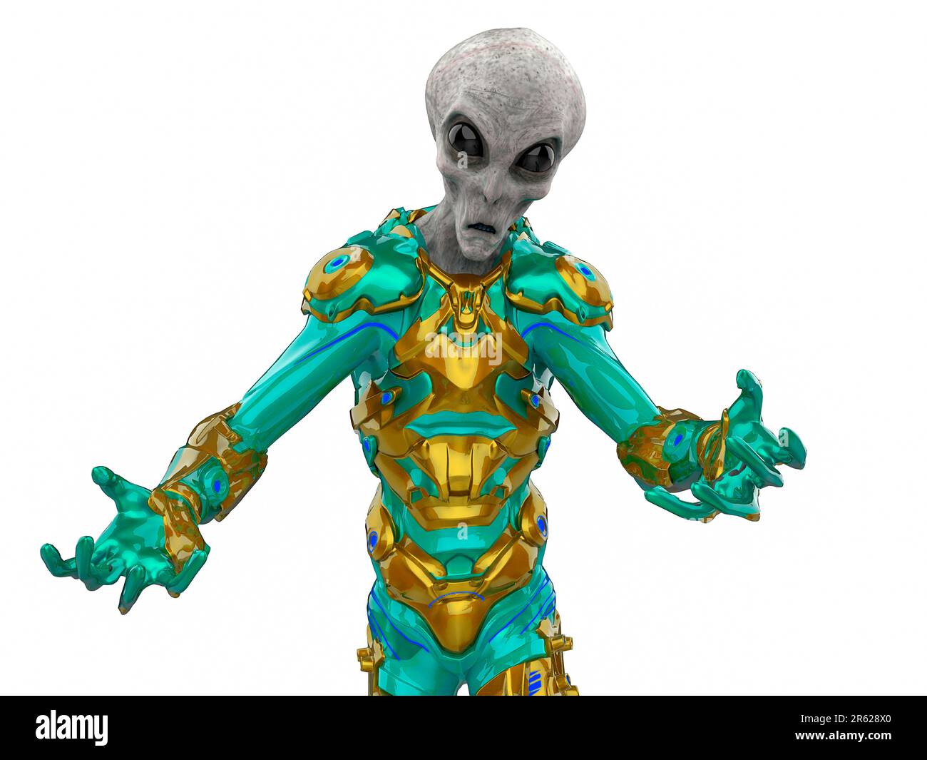 alien grey warrior is will get you, 3d illustration Stock Photo - Alamy