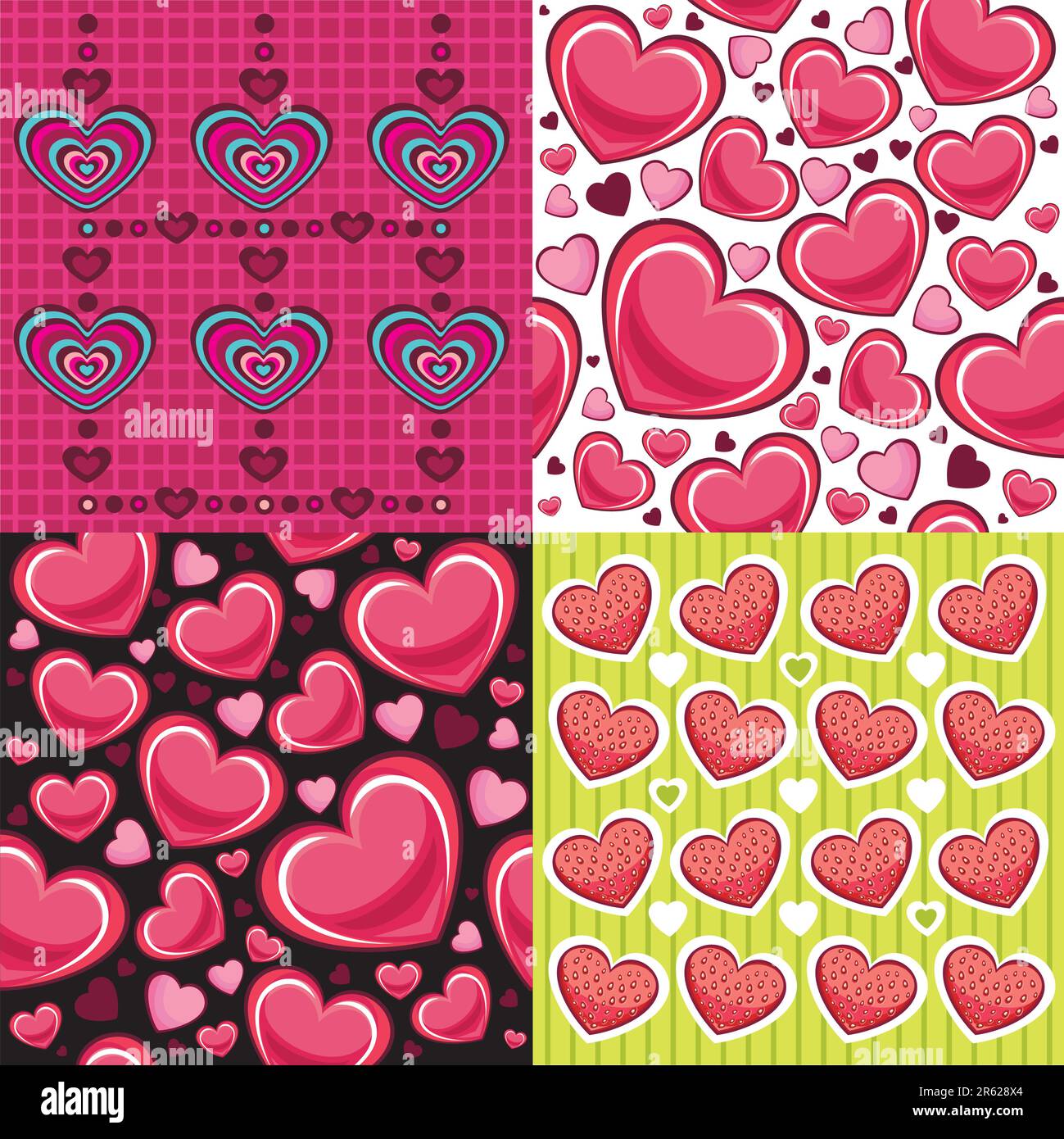 Valentine's day seamless backgrounds set Stock Vector Image & Art - Alamy