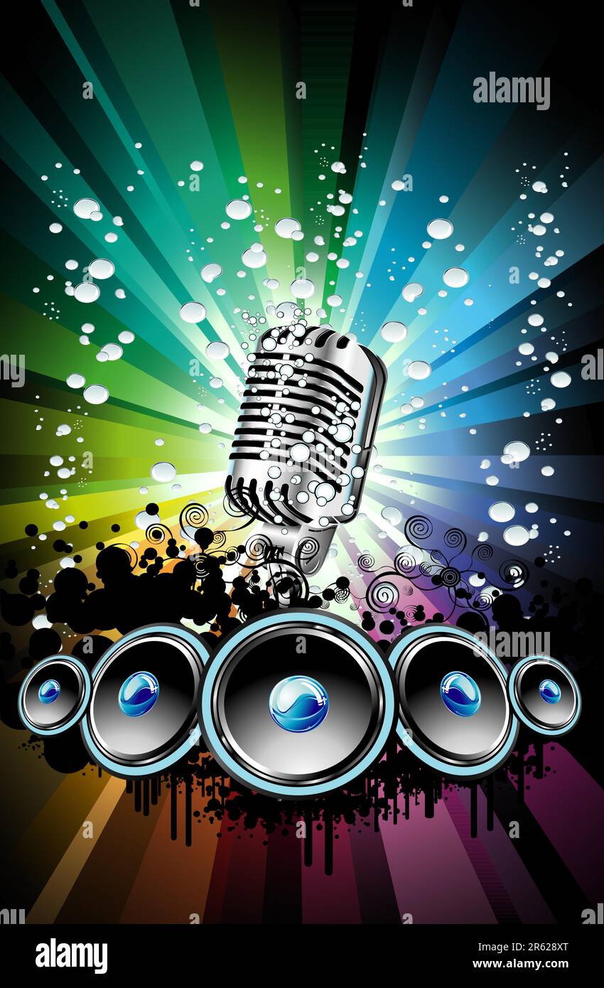 Colorful Disco Dancing Singer Night Background Stock Vector Image & Art ...