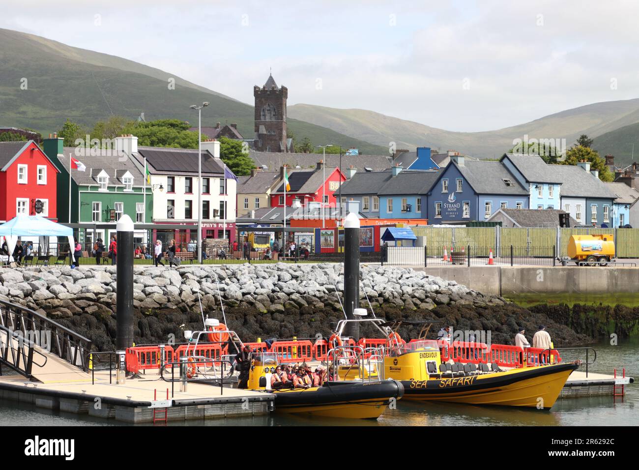 Boats and surrounding buildings in Dingle Harbour, Dingle, County Kerry ...