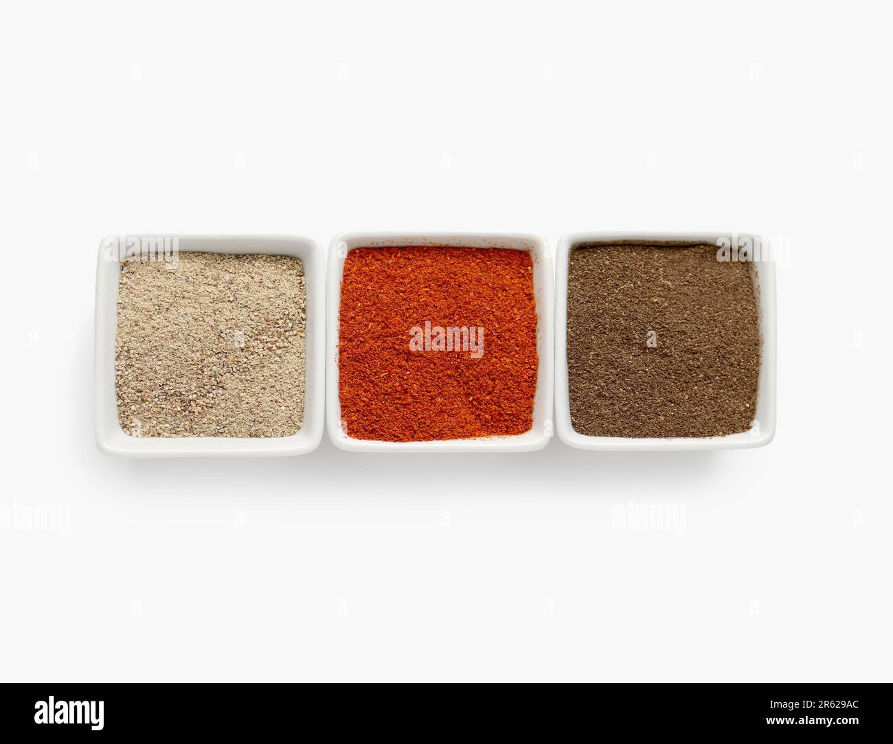 Bowls of fresh aromatic spices on white background Stock Photo - Alamy