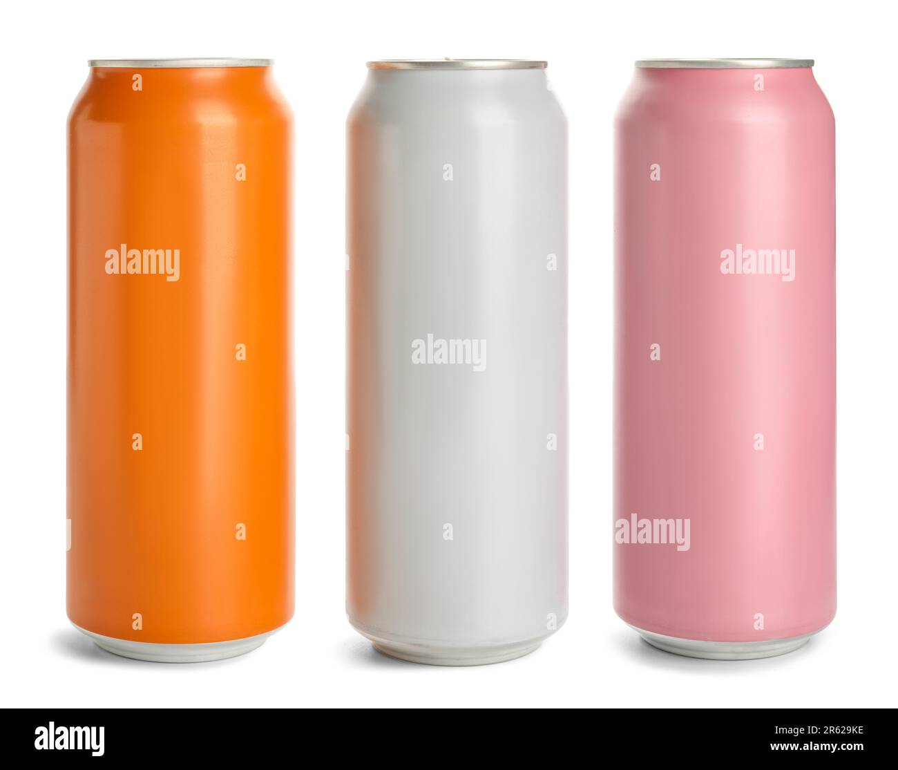 Different cans of fresh soda isolated on white background Stock Photo ...