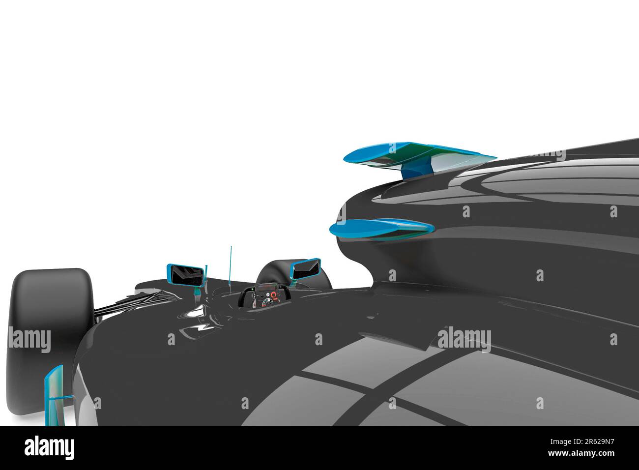 racing car rear close up view, 3d illustration Stock Photo - Alamy