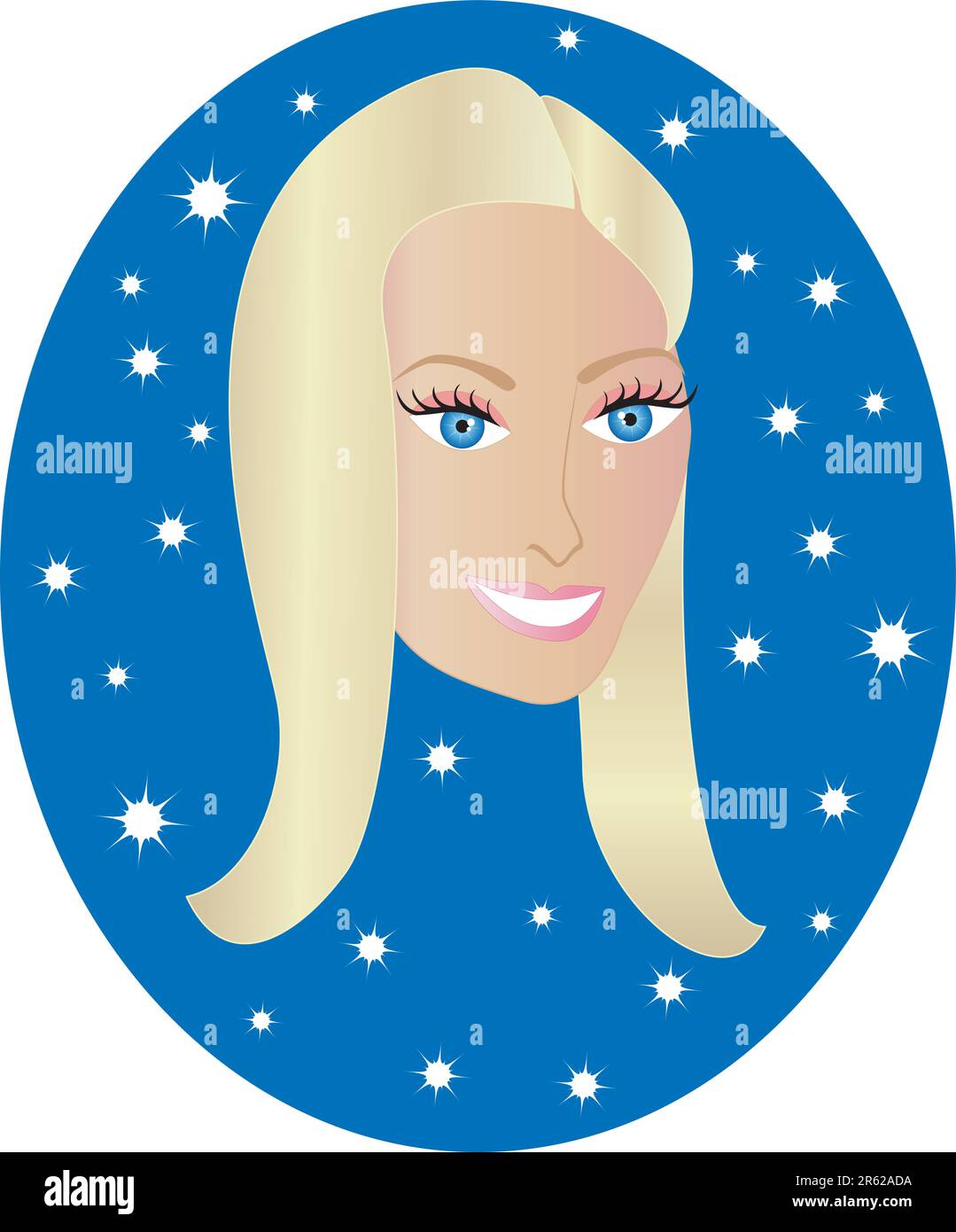 Beautiful girl happy face Stock Vector Images - Alamy