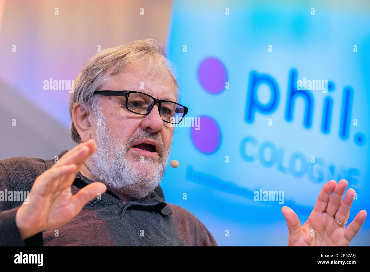 Cologne, Germany. 06th June, 2023. Slavoj Zizek, Slovenian philosopher ...