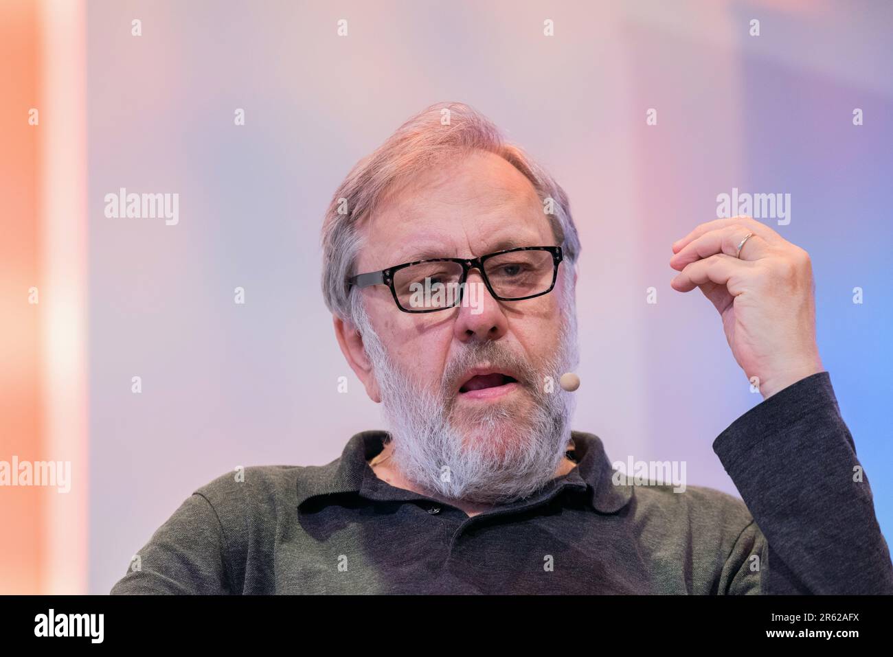 Cologne, Germany. 06th June, 2023. Slavoj Zizek, Slovenian philosopher ...