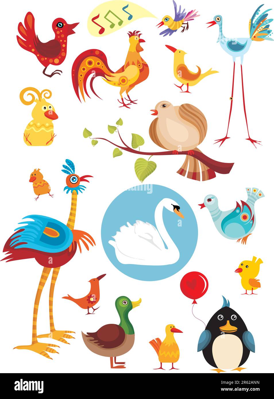 Vector illustration of a bird set Stock Vector Image & Art - Alamy