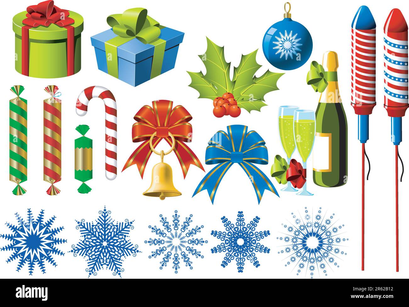 Group of christmas and New Year symbols Stock Vector Image & Art - Alamy
