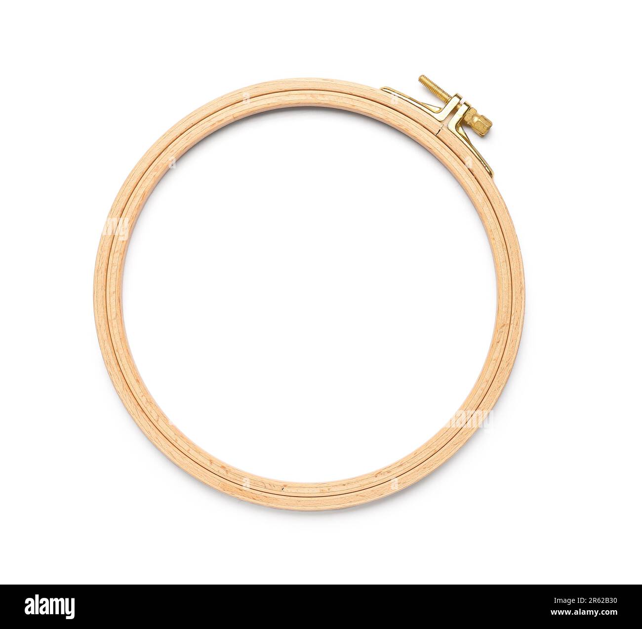 Wooden embroidery hoop isolated on white background Stock Photo - Alamy