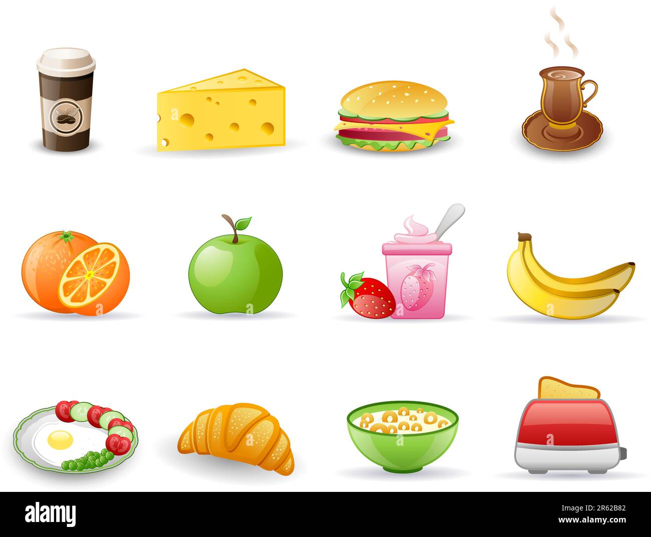 Breakfast icon set Stock Vector Image & Art - Alamy