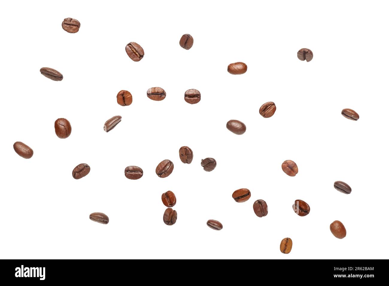 Flying coffee beans isolated on Cut Out Stock Images & Pictures - Alamy