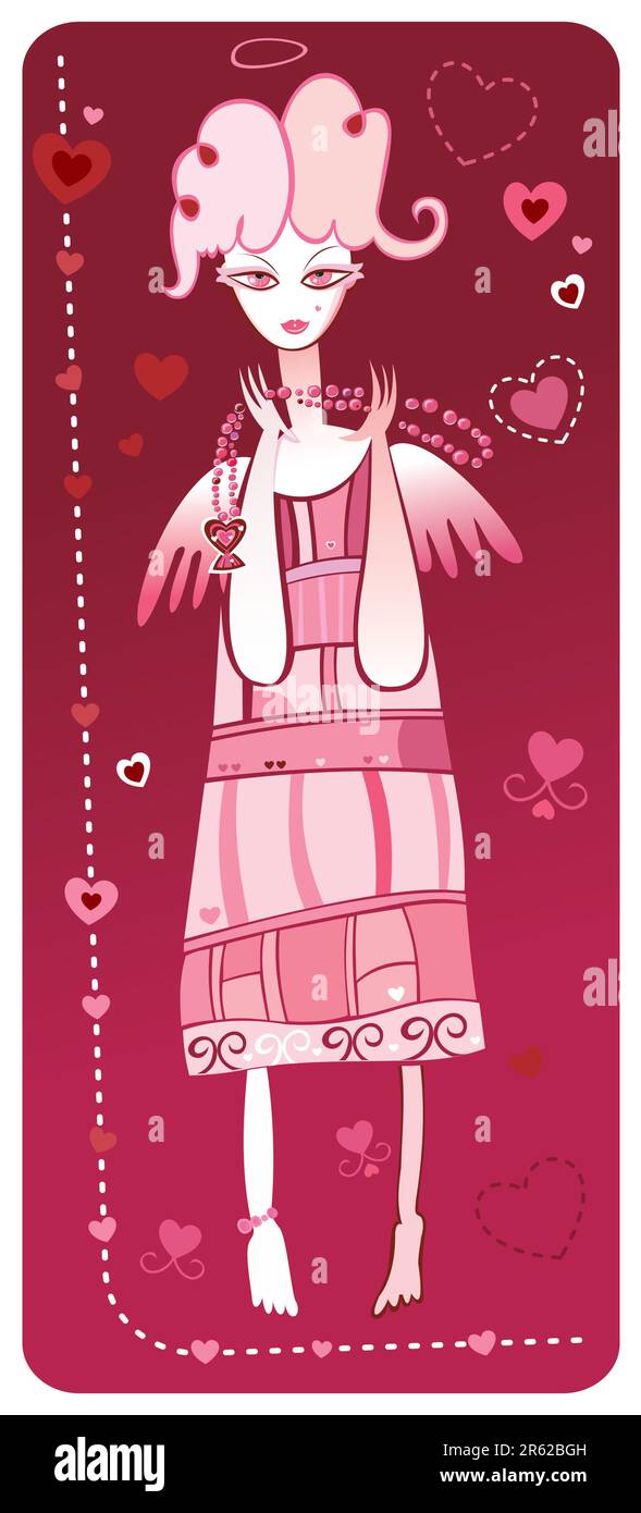 Cute girl angel Stock Vector Images - Alamy