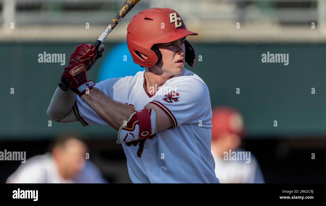 Boston College infielder Sam McNulty (28) during an NCAA baseball game ...